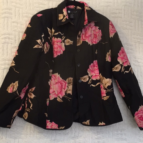 Carole Little | Jackets & Coats | Carol Little Silk Floral Jacket M ...